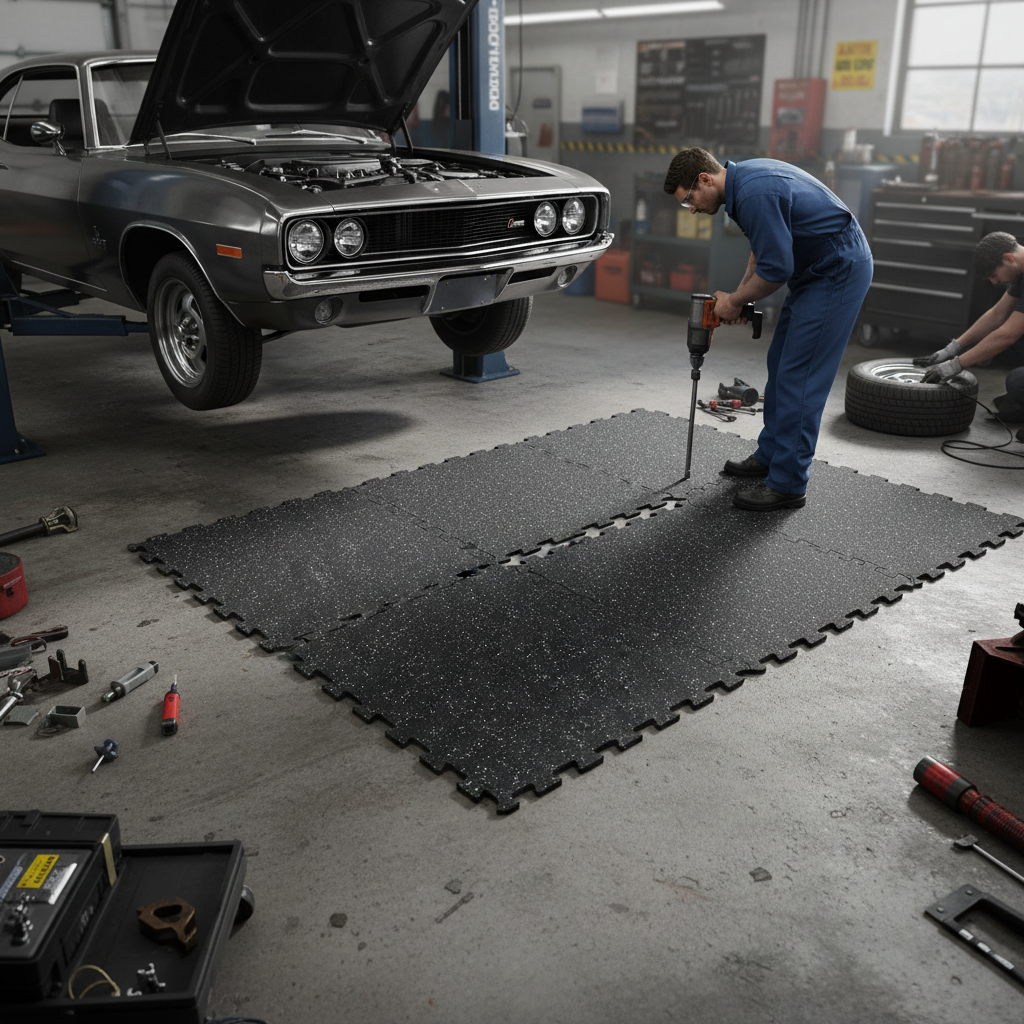 Premium Interlocking Rubber Topped Foam Mats 62cm x 62cm - 14mm Thick