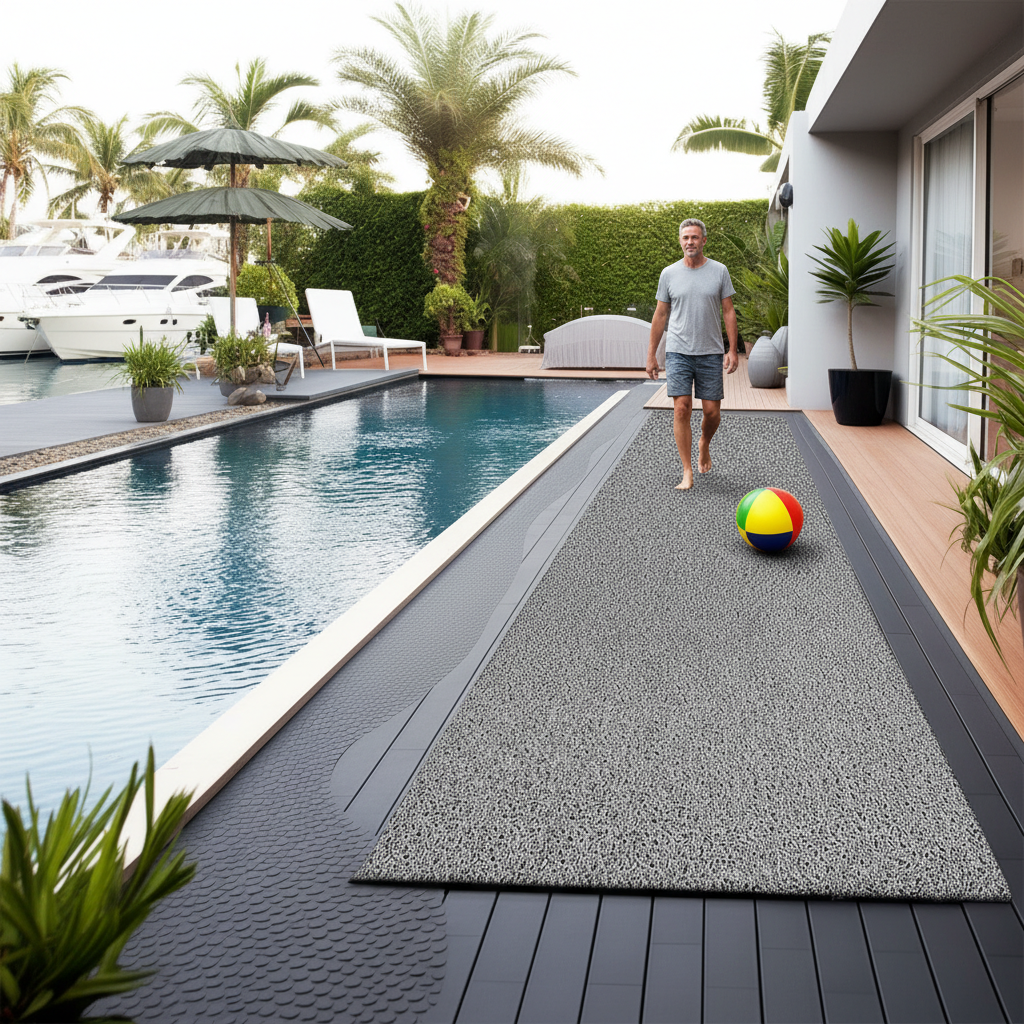 Premium Soft Vinyl Spaghetti Comfort Mat - 1.2m x 12m Roll for Swimmin